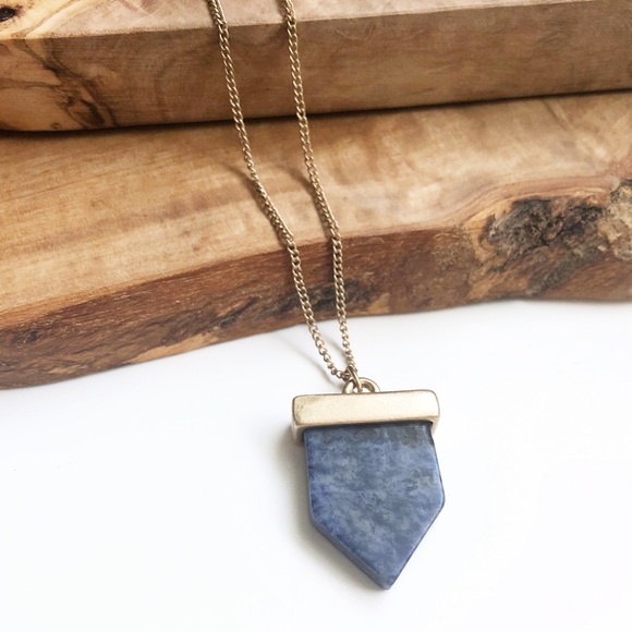 Express | Jewelry | Express Gold Blue Semiprecious Stone Necklace ...